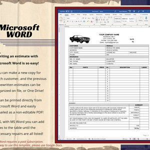 Auto Repair Estimate Template With Insurance Info, Also Used as an Auto ...