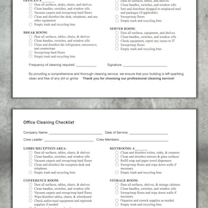 Janitorial Cleaning Checklist, Commercial Office Building Cleaning ...