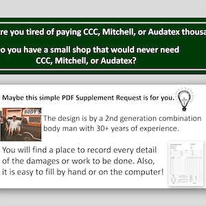 Auto Body Supplement Request Form 2 Page, Body Shop Insurance ...
