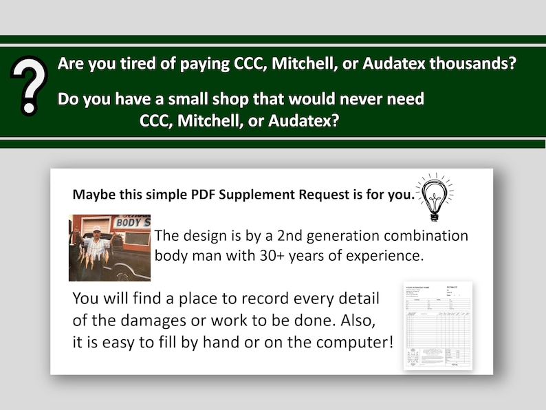 Auto Body Supplement Request Form 2 Page, Body Shop Insurance ...
