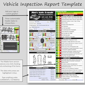 Visual Vehicle Inspection Report | Fillable PDF Multi-point Vehicle ...