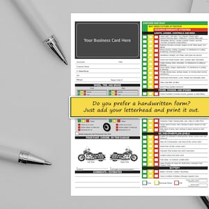 Visual Motorcycle Inspection Report Fillable PDF Multi-point Motorcycle ...