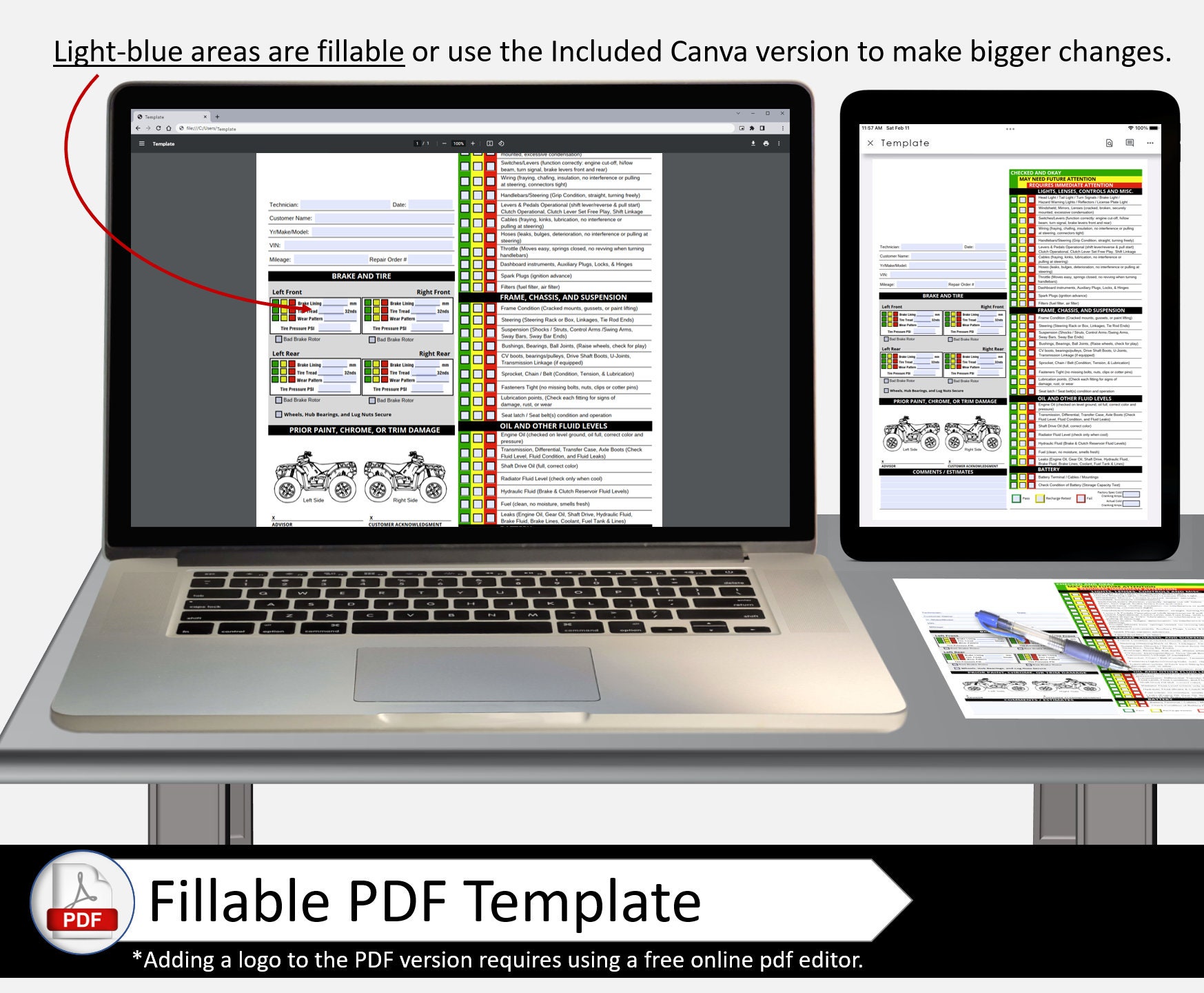 ATV Multi-point Inspection Checklist, Pre-purchase / Preventive ...