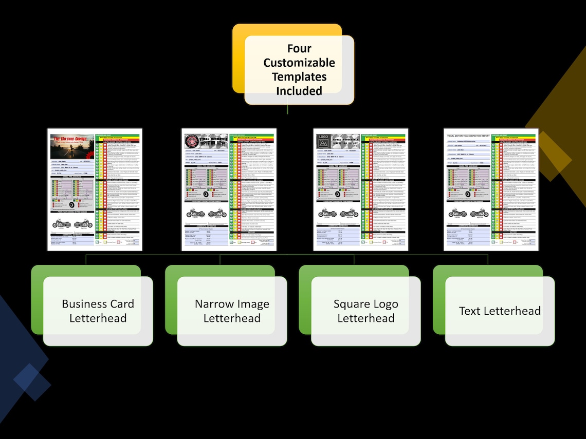 Visual Motorcycle Inspection Report Fillable PDF Multi-point - Etsy
