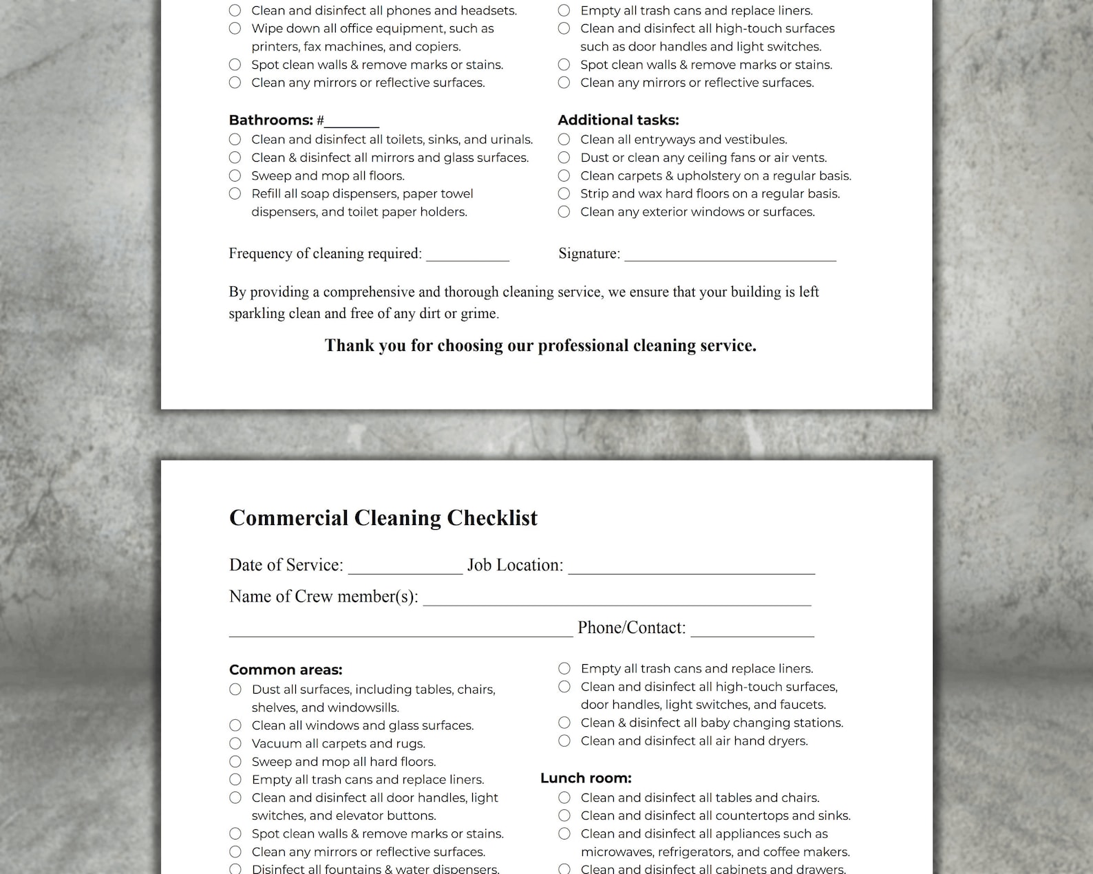 EDITABLE Office Cleaning Checklist Template for Business and - Etsy