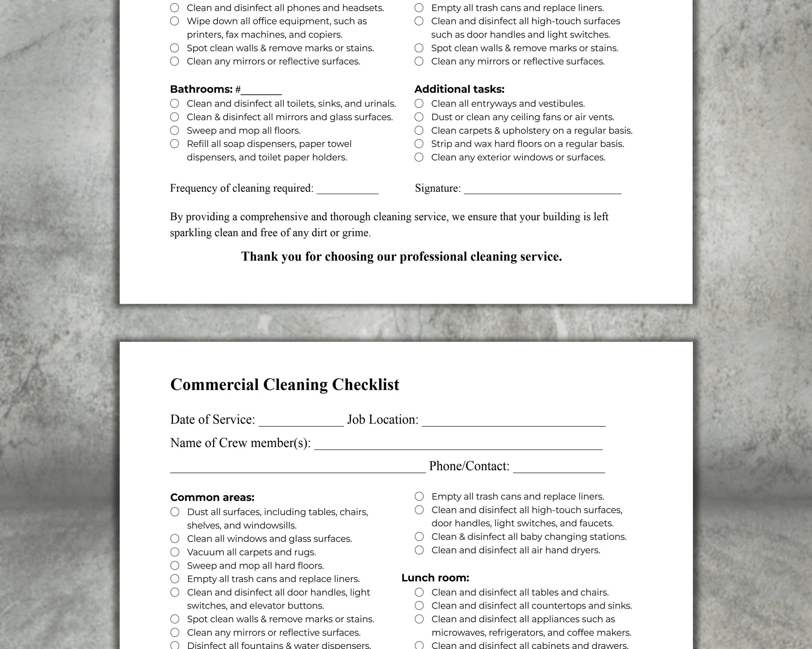 EDITABLE Office Cleaning Checklist Template for Business and - Etsy