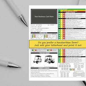 Visual Golf Cart Inspection Report Checklist, Golf Cart Rental Check In ...