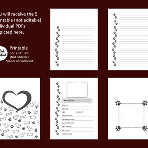 Printable Dog Paw Print Stationery, Printable Dog Stationery, Dog ...