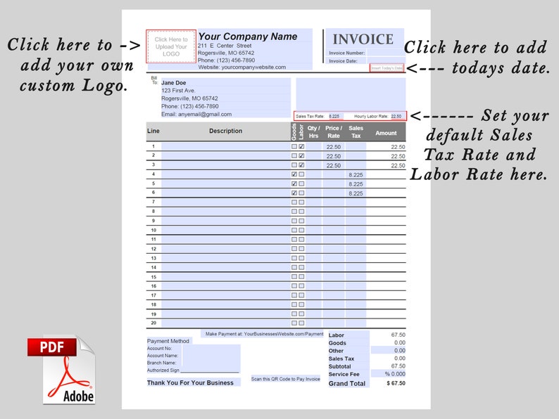 Childcare Invoice & Receipts Babysitting nanny Service - Etsy