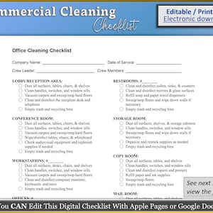 Janitorial Cleaning Checklist, Commercial Office Building Cleaning ...