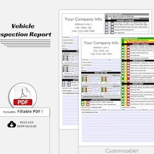 Basic Vehicle Inspection Report, GRAY, COLOR, Auto Inspection Checklist ...