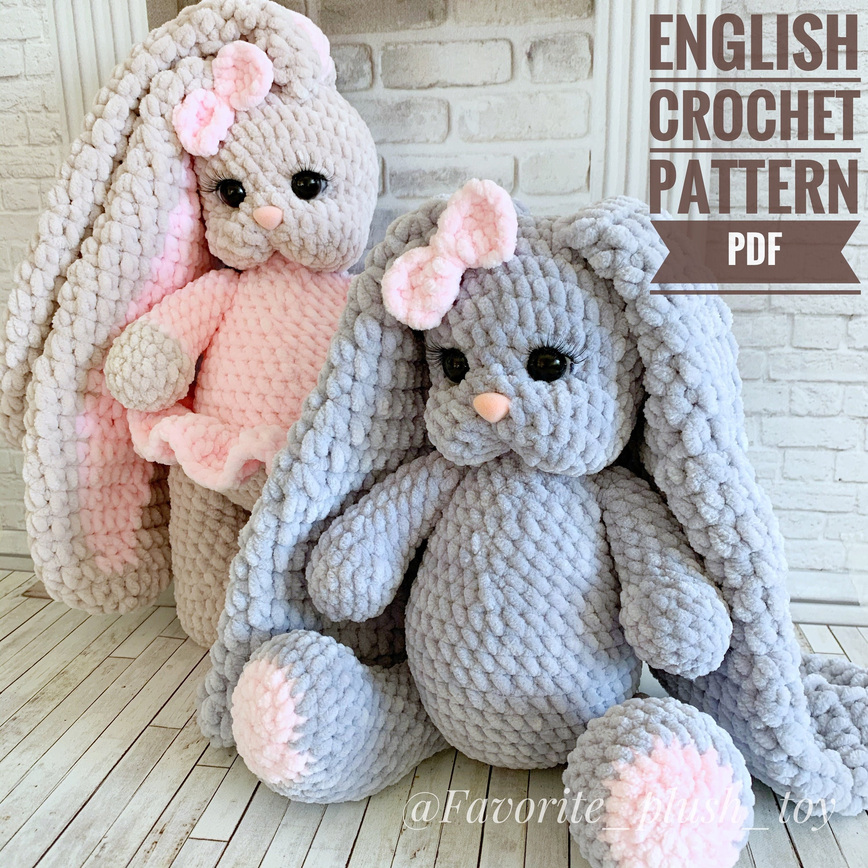 Crochet bunny plush pattern PDF animal plush amigurumi | Etsy