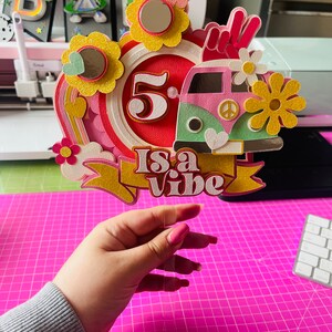 Groovy Cake Topper, Groovy Party Decorations, Groovy Birthday, 5 is A ...