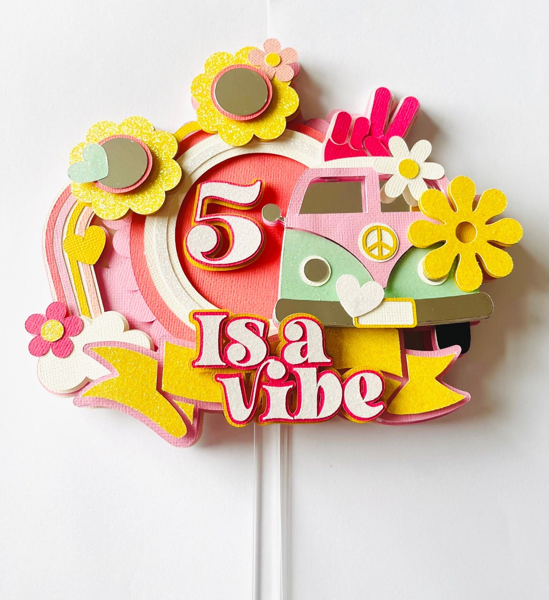 Groovy Cake Topper, Groovy Party Decorations, Groovy Birthday, 5 is A ...