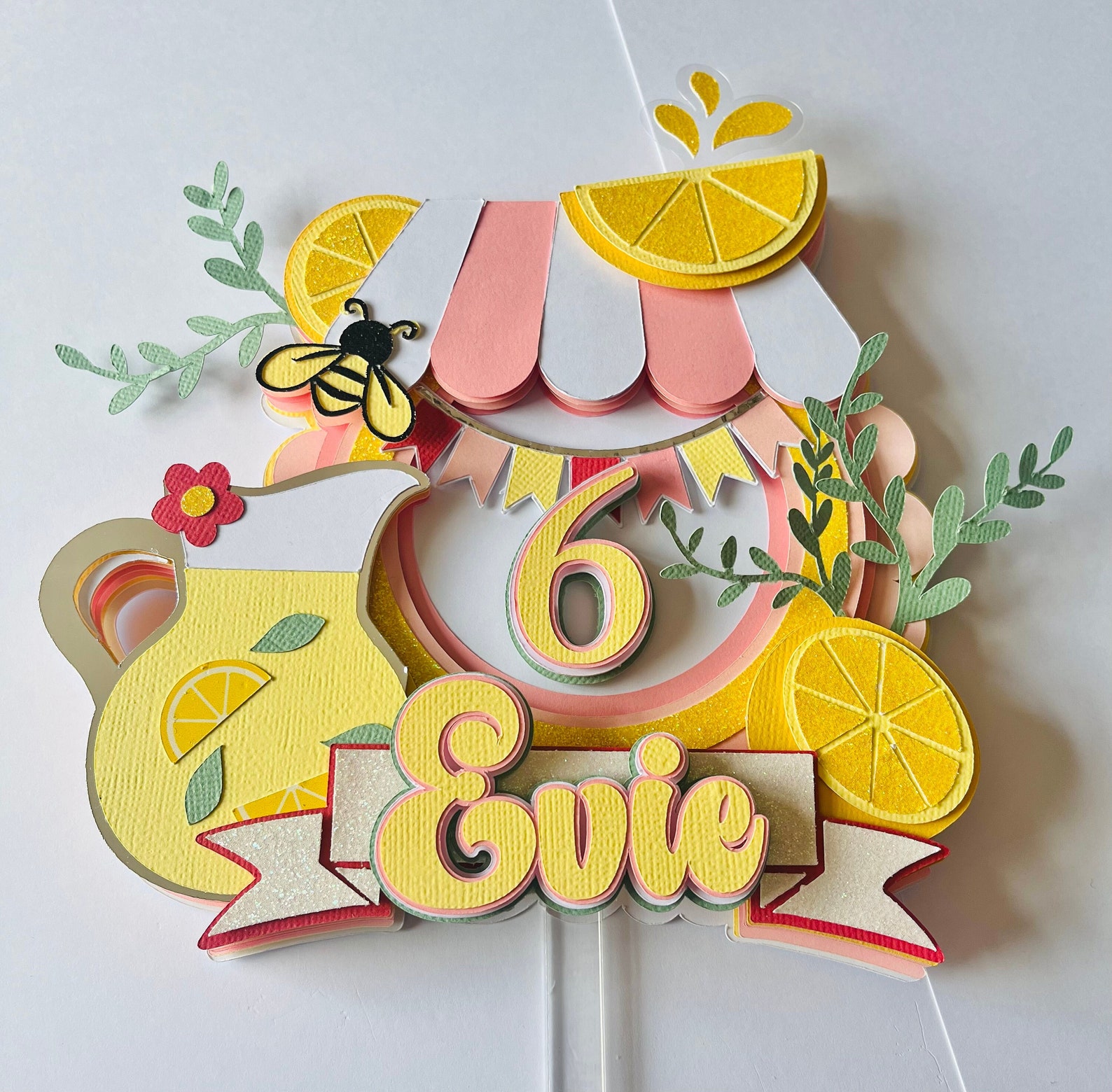 Lemonade Cake Topper, Lemon Cake Topper, Lemon Party Decorations, Lemon ...