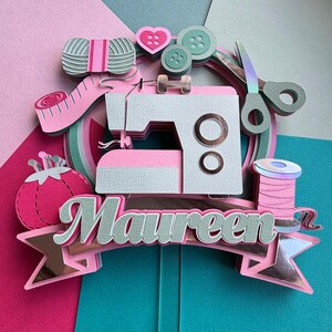 Sewing Machine Cake Topper, Sewing Themed, Crafty Cake Topper, Sewing ...
