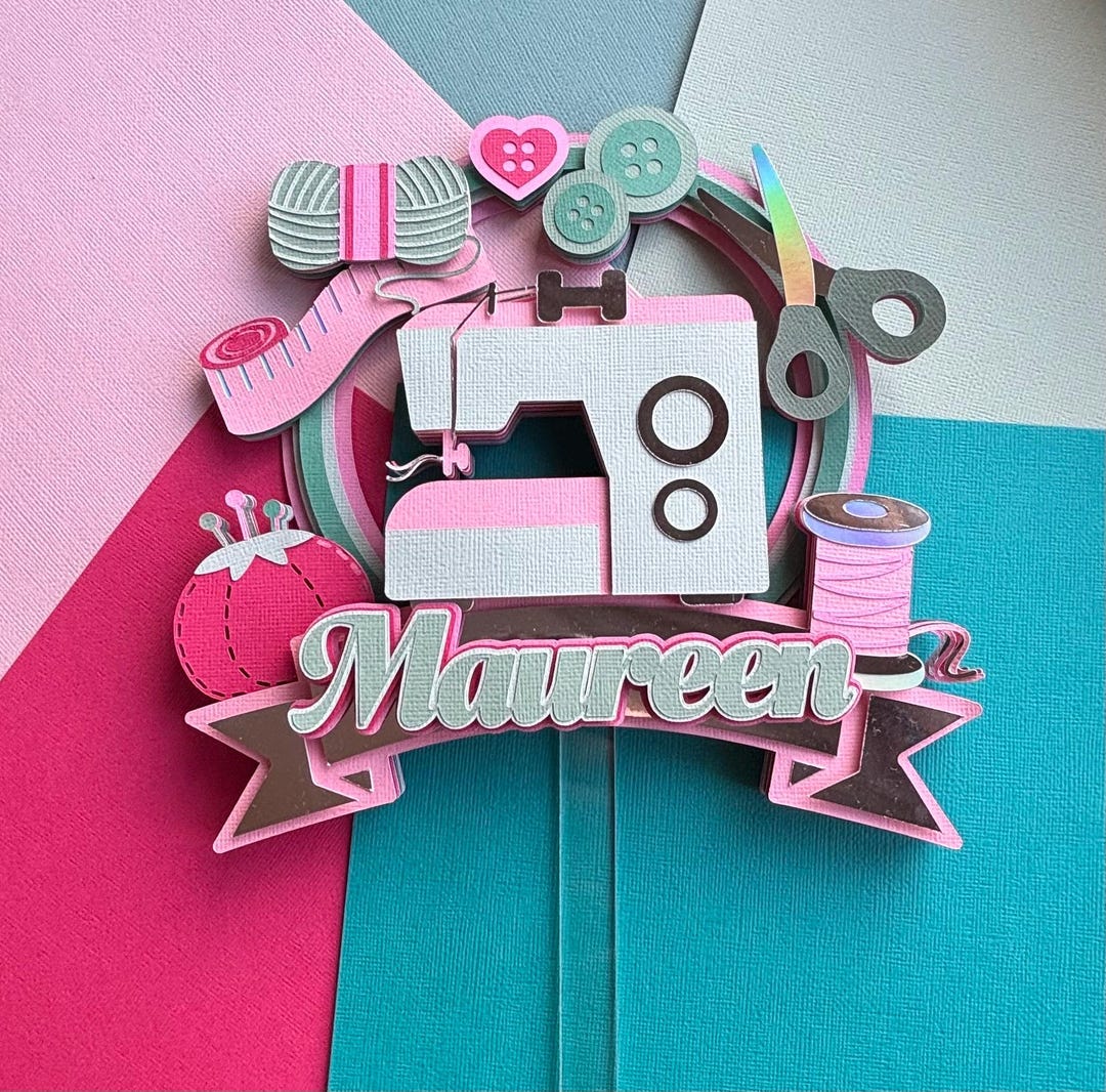 Sewing Machine Cake Topper Sewing Themed Crafty Cake Topper Sewing