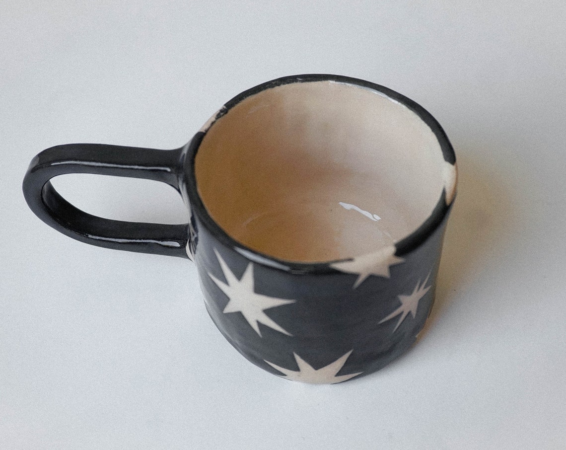 Cute Sgraffito Stars Mug Handmade Aesthetic Mug Witchy Mug | Etsy