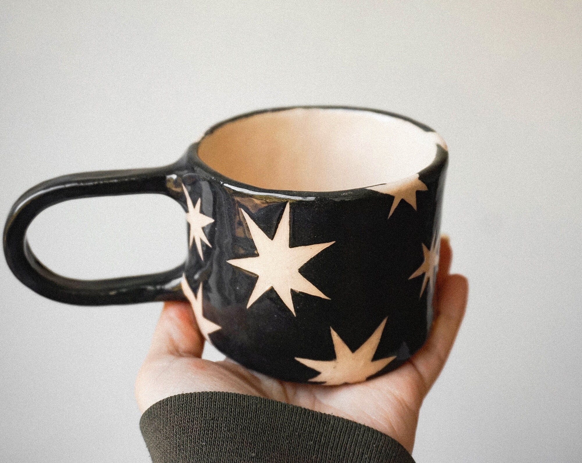 Cute Sgraffito Stars Mug Handmade Aesthetic Mug Witchy Mug | Etsy