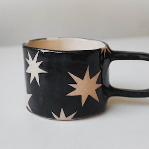 Cute Sgraffito Stars Mug Handmade Aesthetic Mug Witchy Mug | Etsy