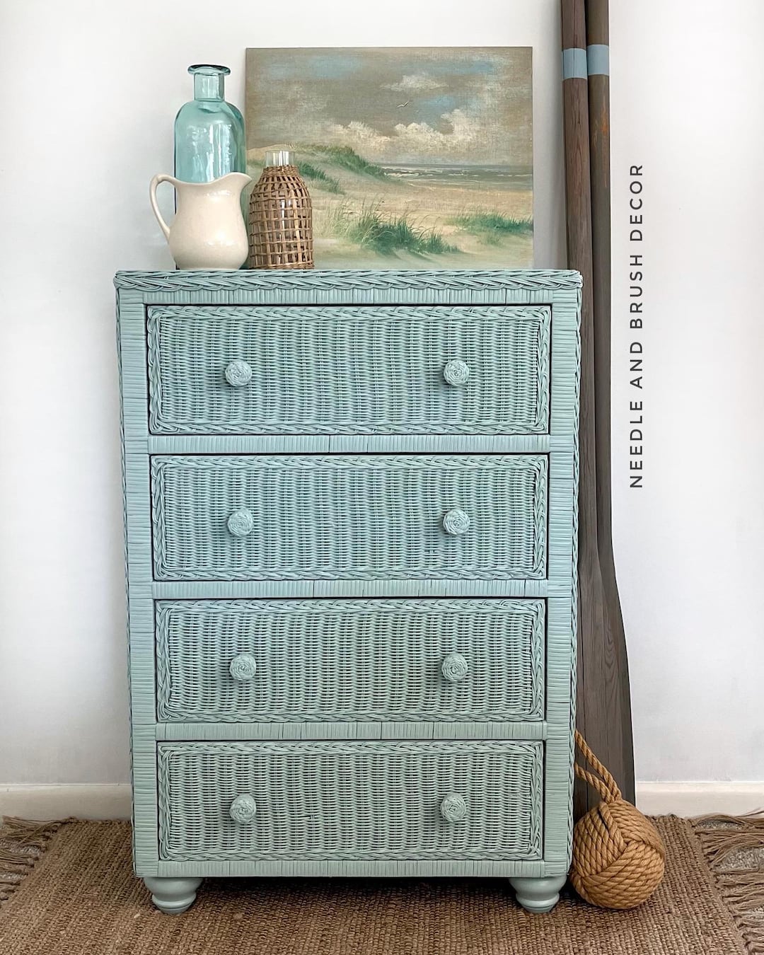 Painted Wicker Bureau Chest ***sold***please Do Not Purchase - Etsy