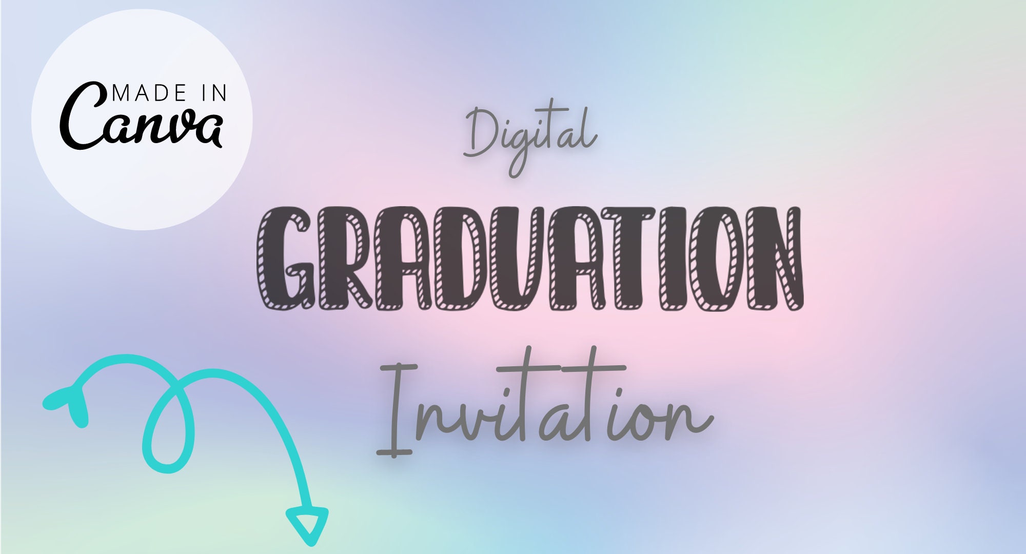 Digital Graduation Invitation | Canva Template | Graduation Invite ...