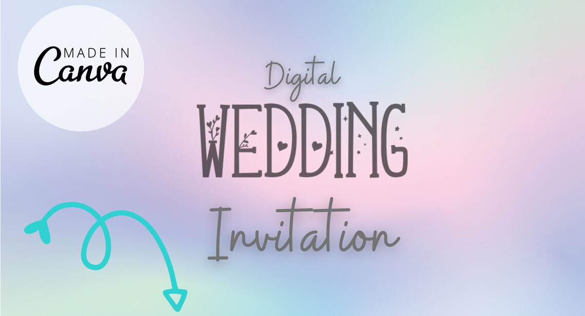 Digital Wedding Invitation | Canva Template | Wedding Invite | Wedding ...