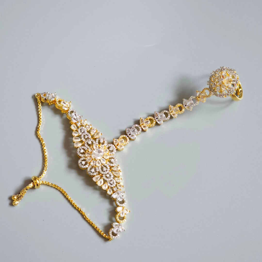 Maha Hand Harness Hathphool, Hand Chain Ring - Finger Bracelet, Gift ...