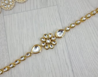 Siya Antique Gold Polki Diamond Intricate Mathapatti, Headband, Sheesh ...