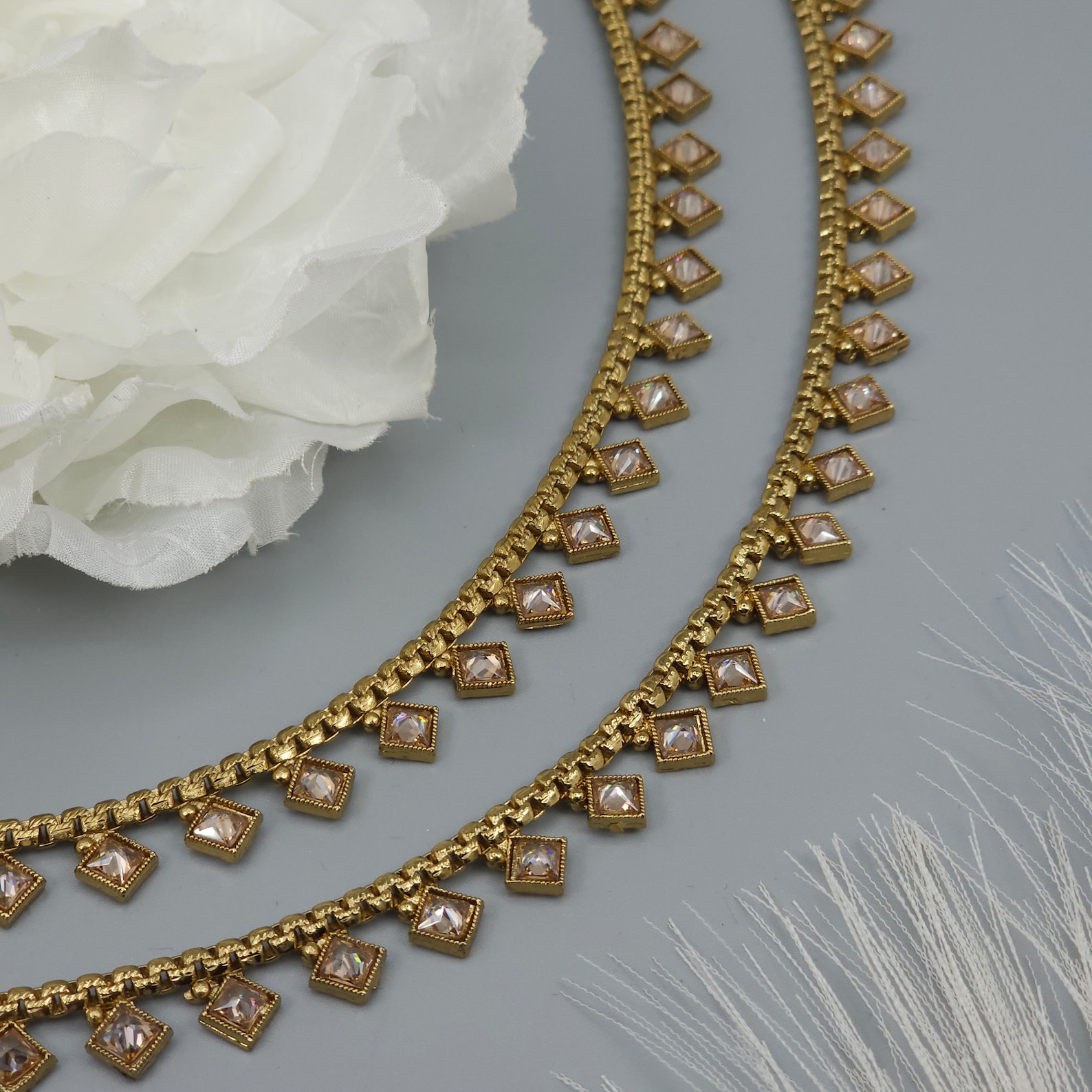 Simple Squire Pair of Polki Statement Anklets, Jhanjara, Payal, Indian ...