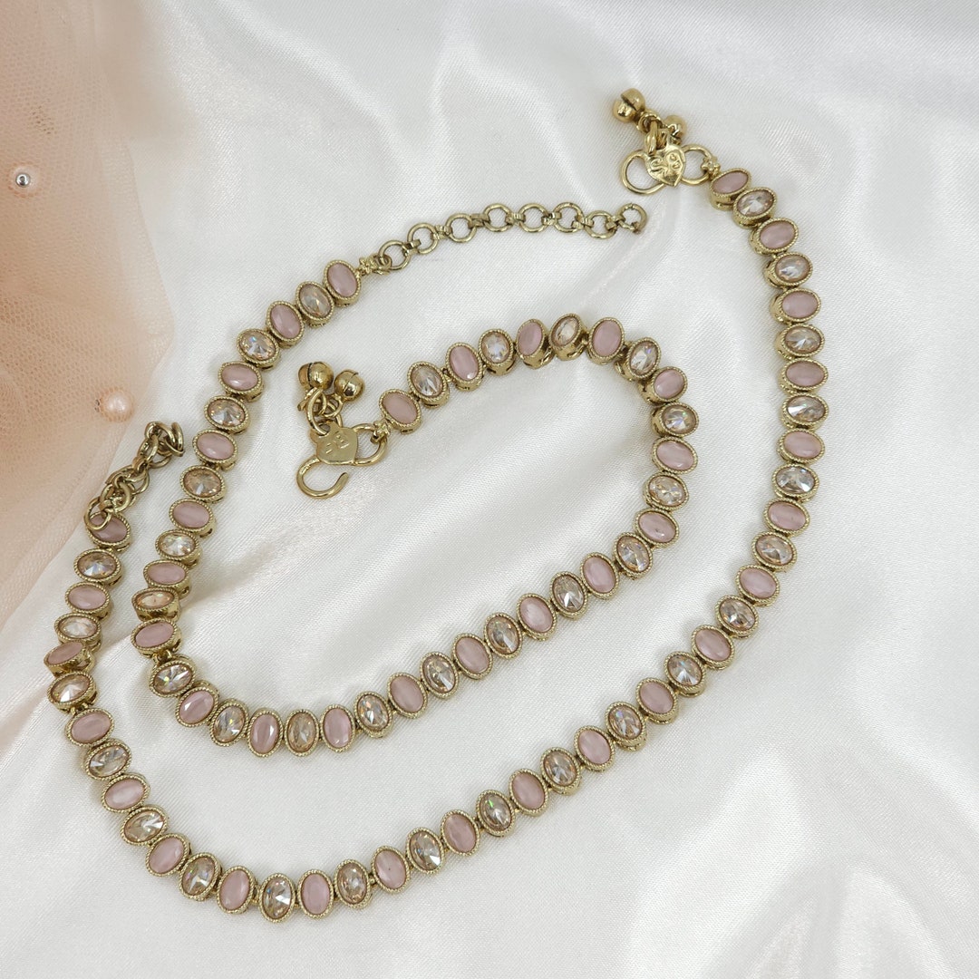 Polki Stone Bridal Anklets: Indian Jhanjara Payal Jewelry - Etsy
