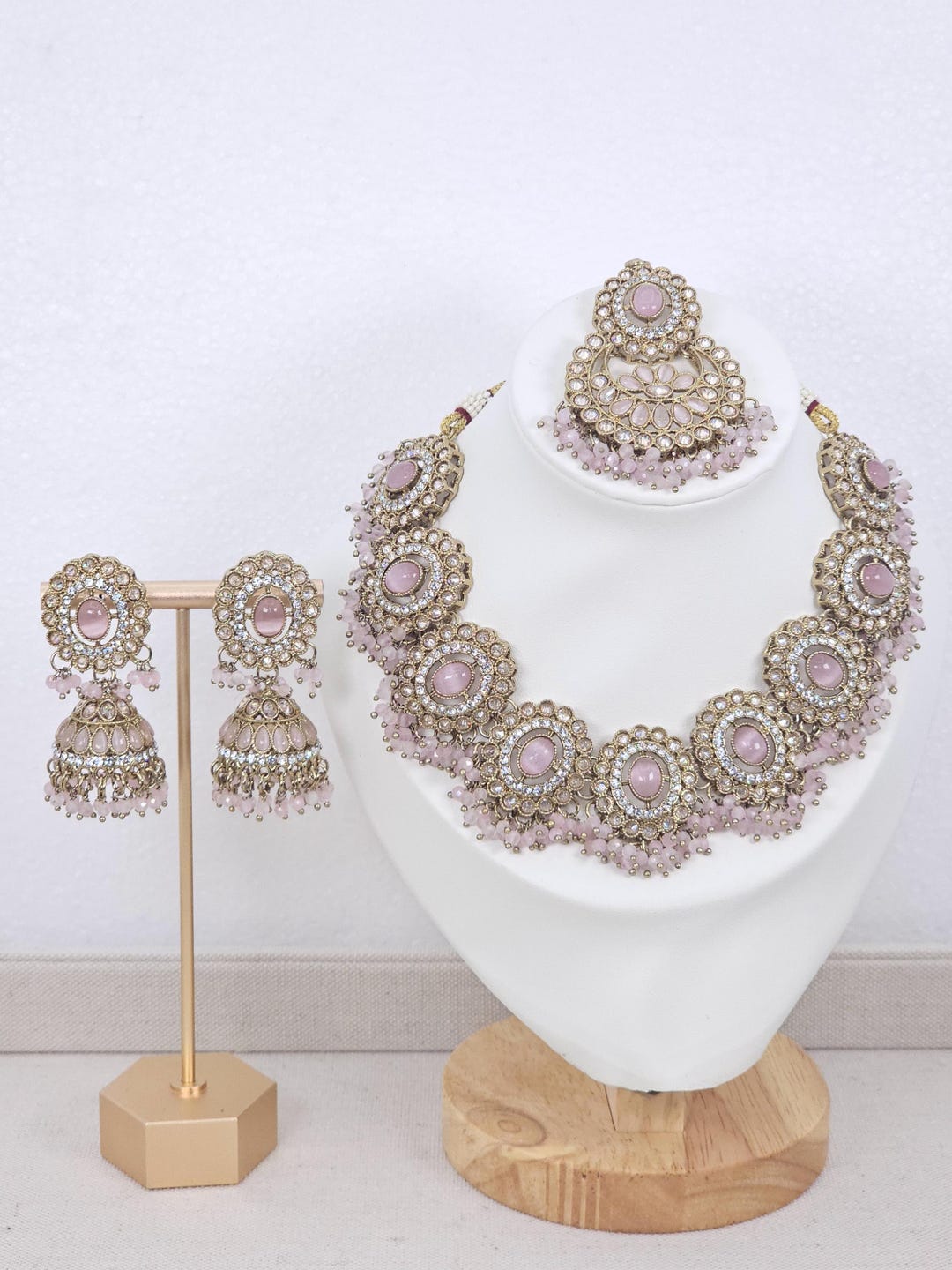 Fiza Antique Gold Polki Bridal Jewelry Set With Jhumki Earrings and ...
