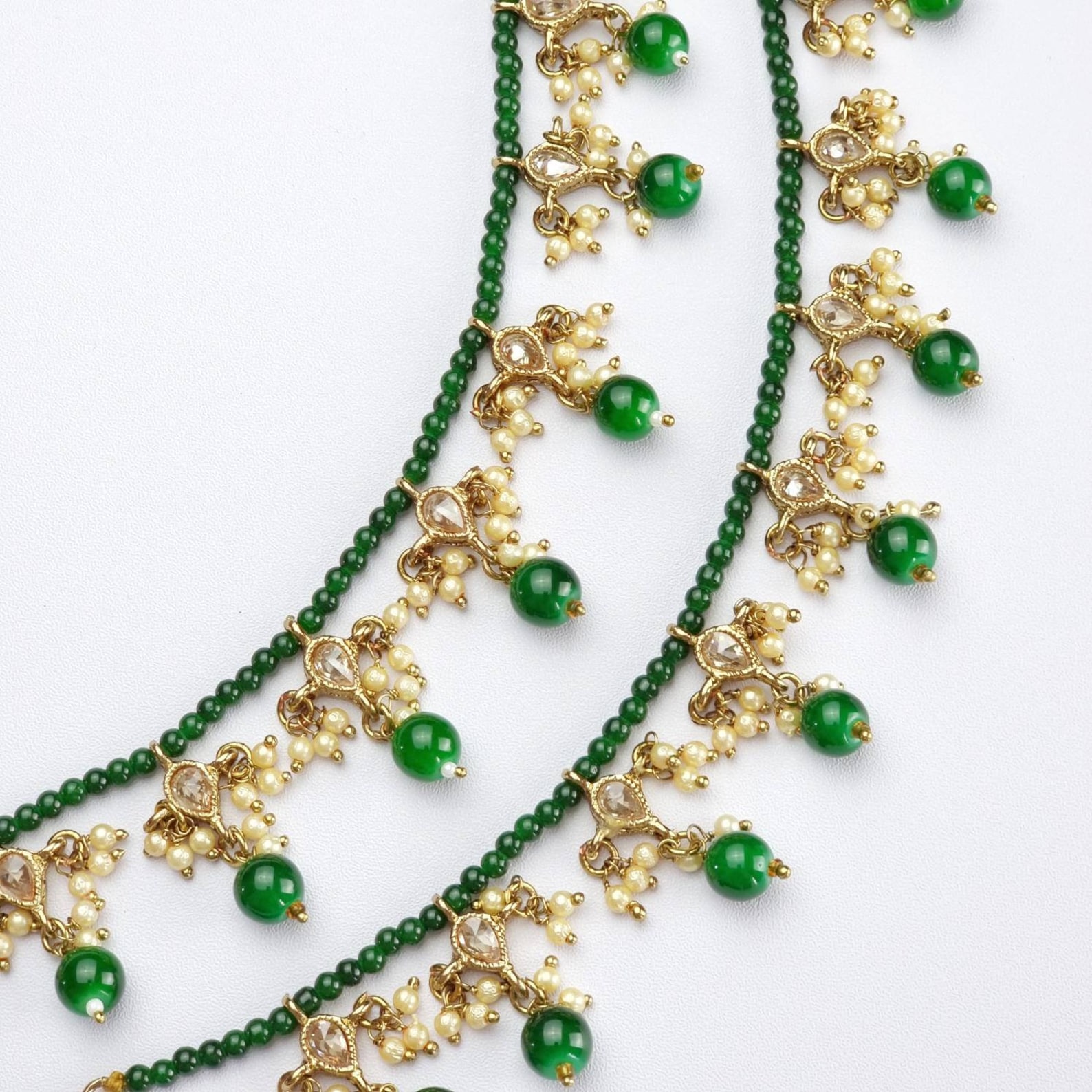 Antique Gold Polki Stone Anklets: Indian Pearl Jhanjara (pair) - Etsy