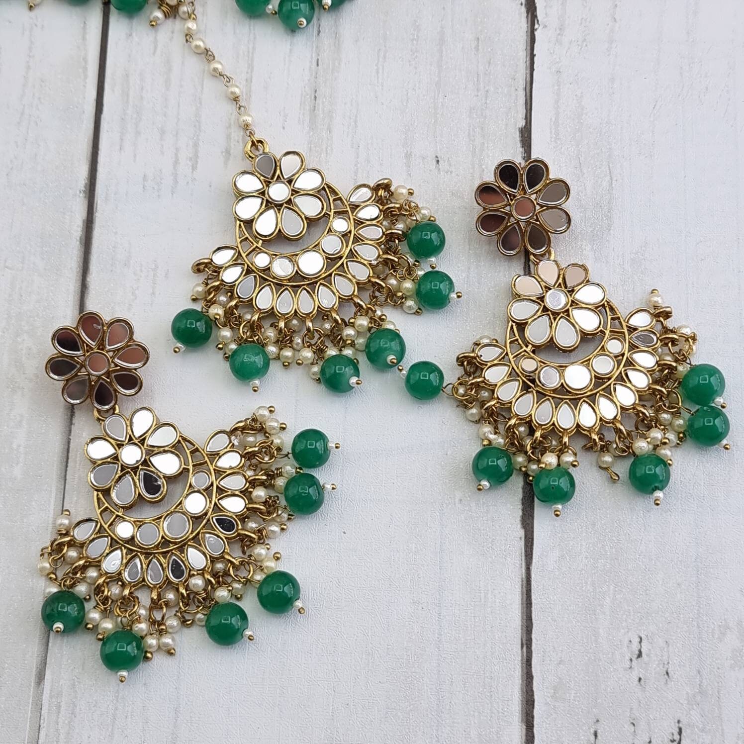 Mirror Work Jewelry Set Indian Jewelry Pakistani Jewelry | Etsy