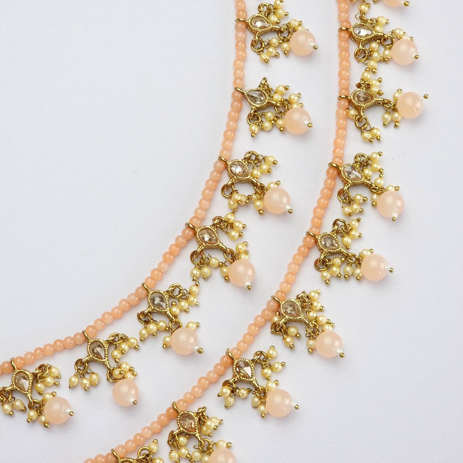 Antique Gold Polki Stone Anklets: Indian Pearl Jhanjara (pair) - Etsy