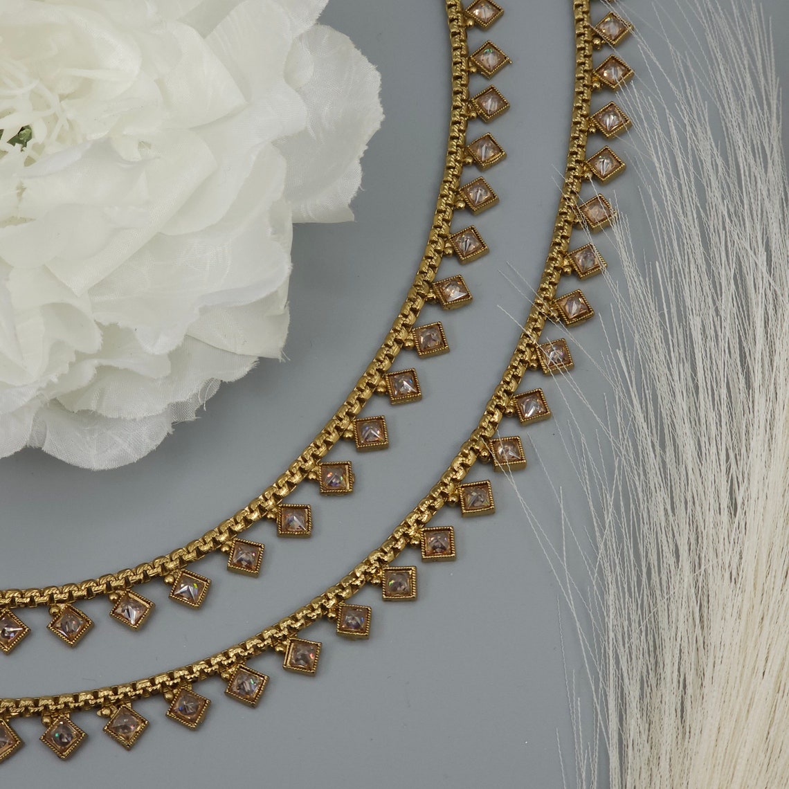 Simple Squire Pair of Polki Statement Anklets, Jhanjara, Payal, Indian ...