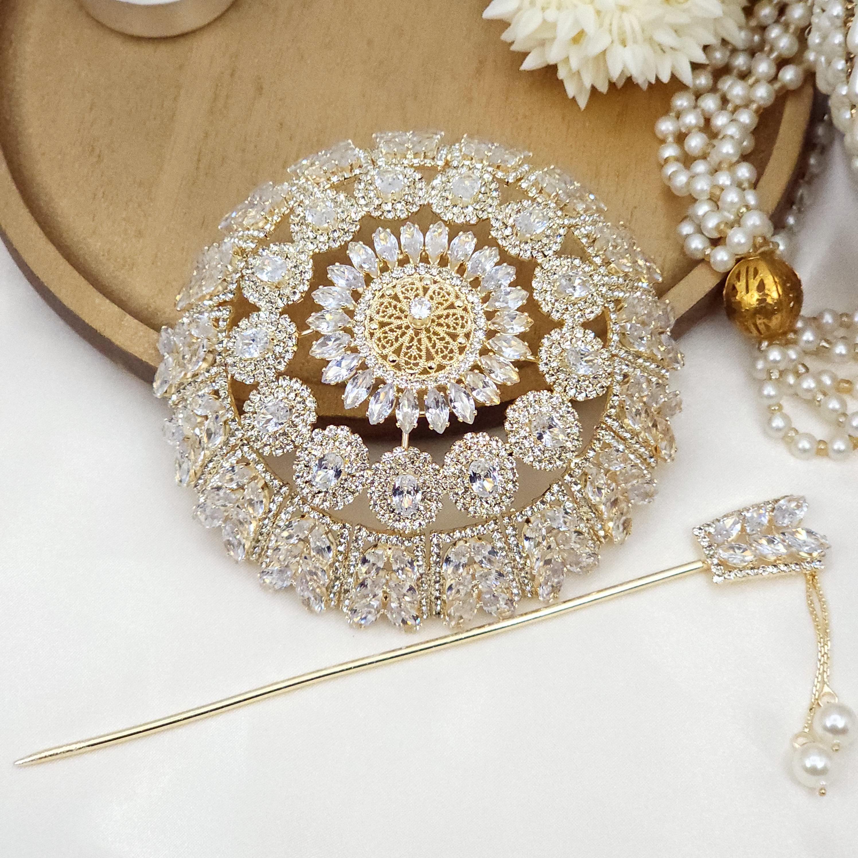 Crystal Bun Hair Accessory Beautiful Bridal Wedding Guest Unique Style ...
