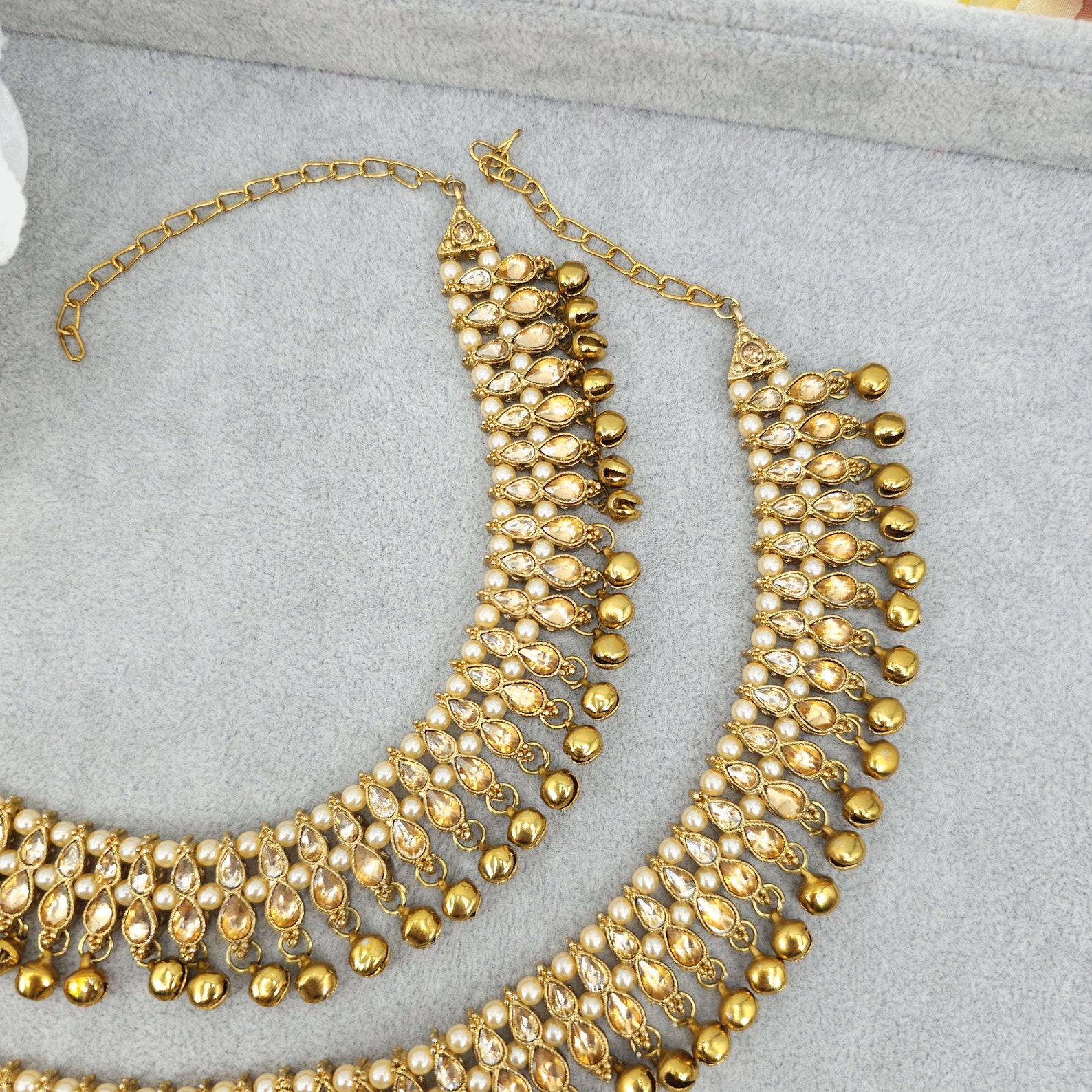 Antique Gold Finish Polki Statement Indian Asian Anklets With - Etsy