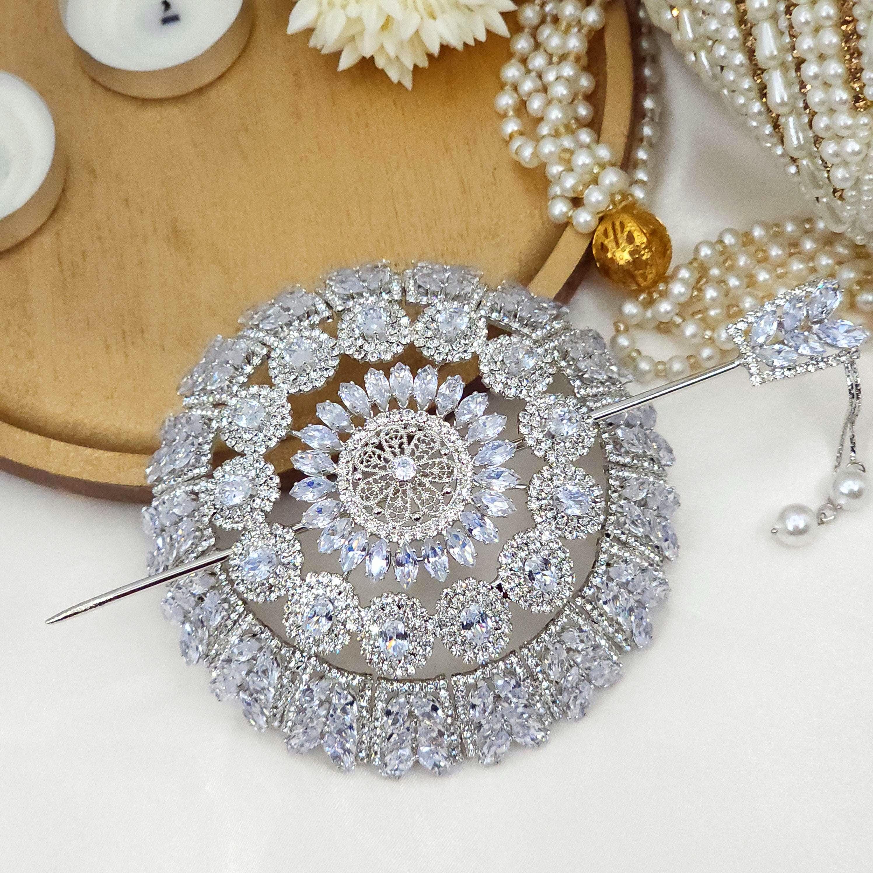 Crystal Bun Hair Accessory Beautiful Bridal Wedding Guest Unique Style ...