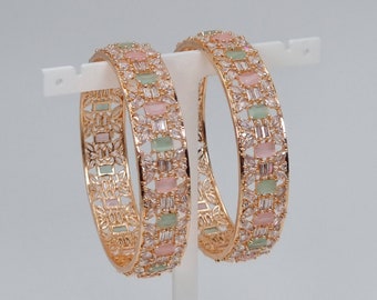 Rose Gold Bangles - Etsy
