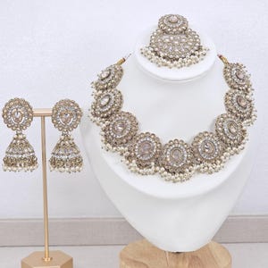 Fiza Antique Gold Polki Bridal Jewelry Set With Jhumki Earrings and ...