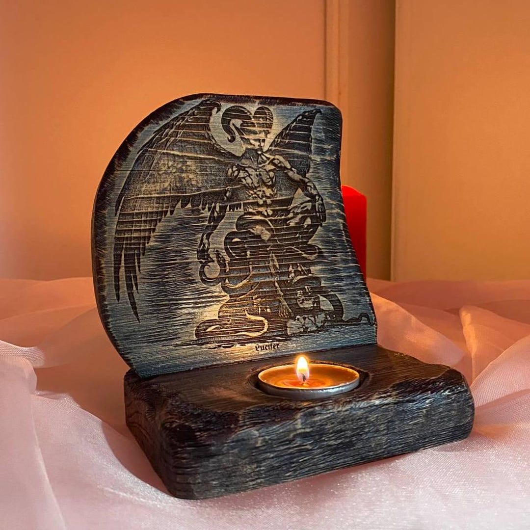 Lucifer Altar Mini Altar Fallen Angel Occult Décor Demon Statue Goddess ...