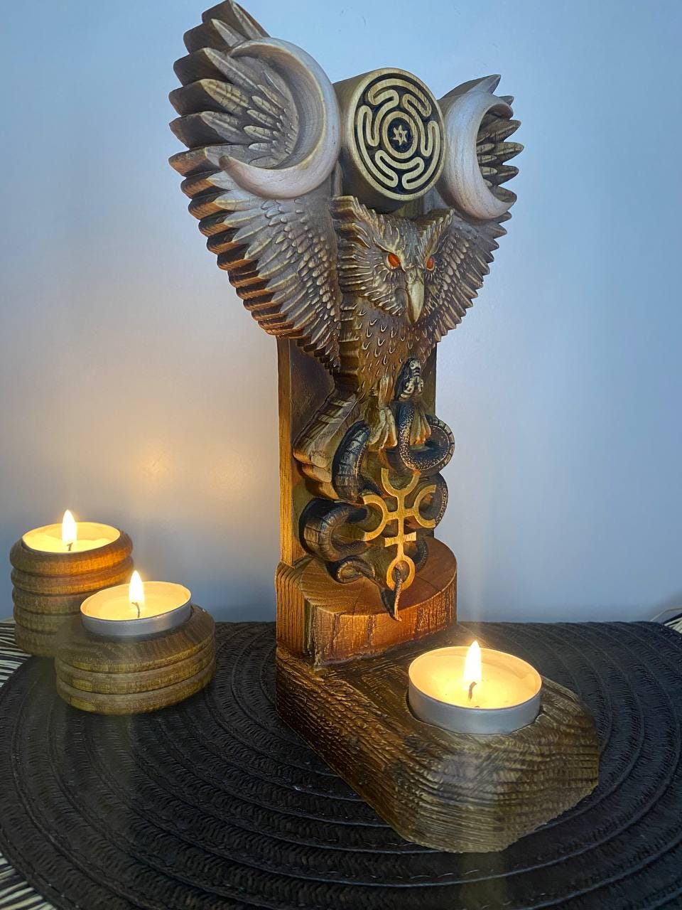 Hecate Altar: Owl, Serpent, Triple Moon Goddess Decor - Etsy