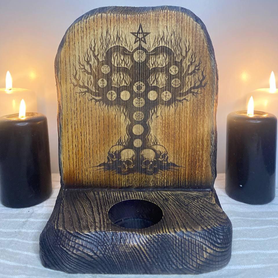 Qliphoth Tree of Death Altar, Wooden Occult Candle Holder - Etsy