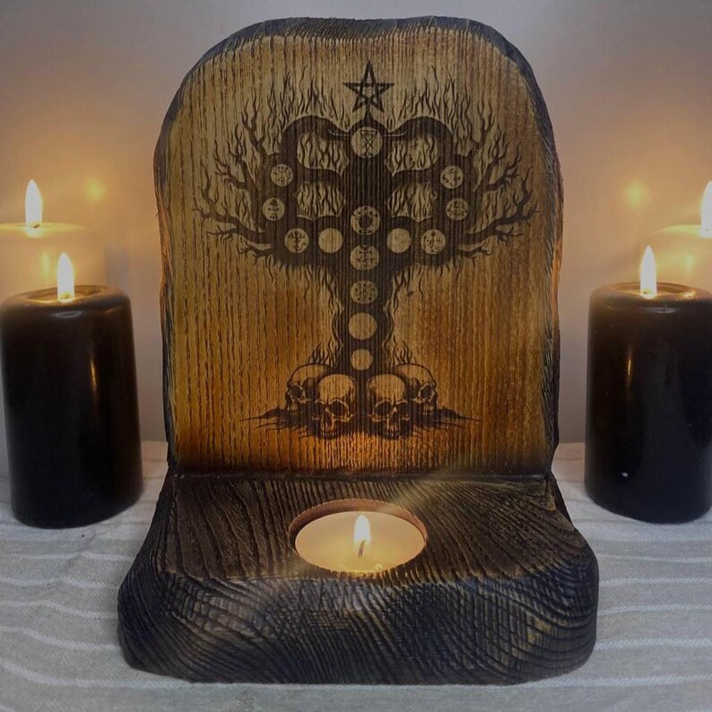 Qliphoth Tree of Death Altar, Wooden Occult Candle Holder - Etsy