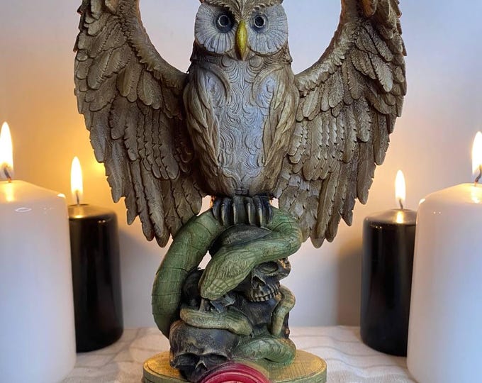 Hecate's Owl Statue, Bird, Greek Goddess, for Pagan Home Altar Kit ...