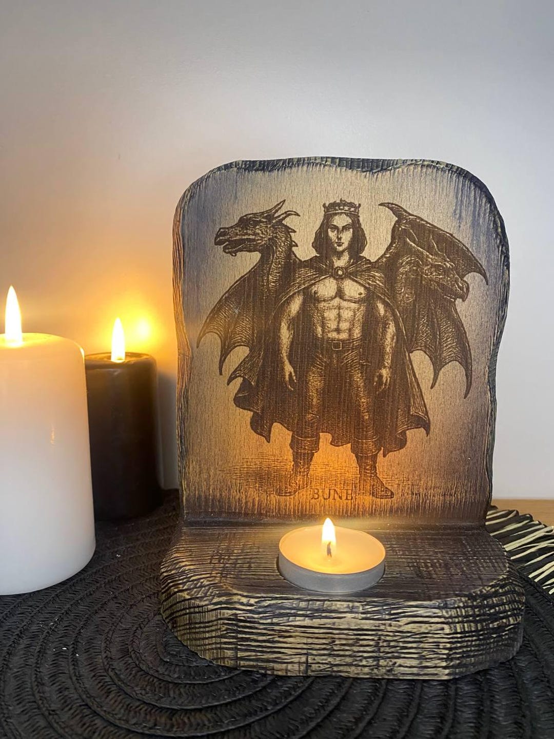 Bune Sigil Altar: Goetia Occult Wooden Candle Holder Laser Cut - Etsy