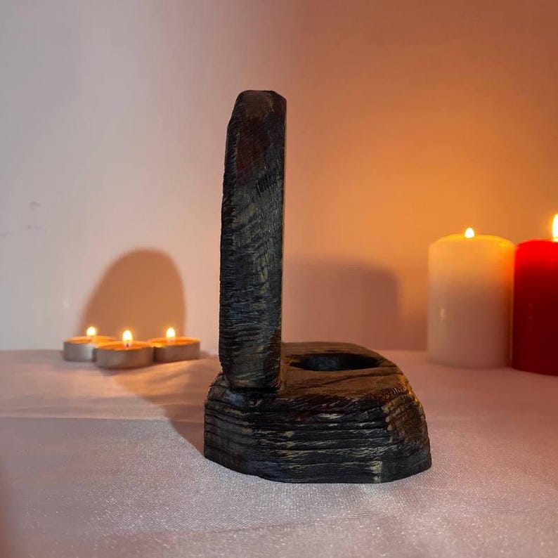 Lucifer Altar Candle Holder, Wooden Occult Decor - Etsy