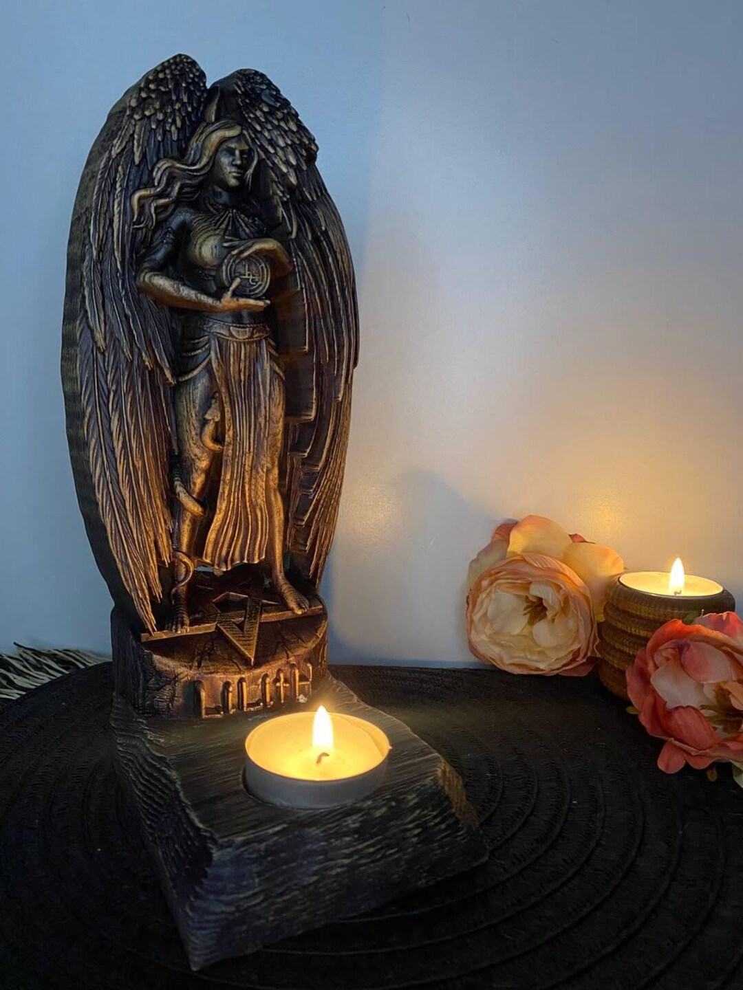 Lilith Statue Altar Candle Holder: Handcrafted Dark Feminine Decor - Etsy