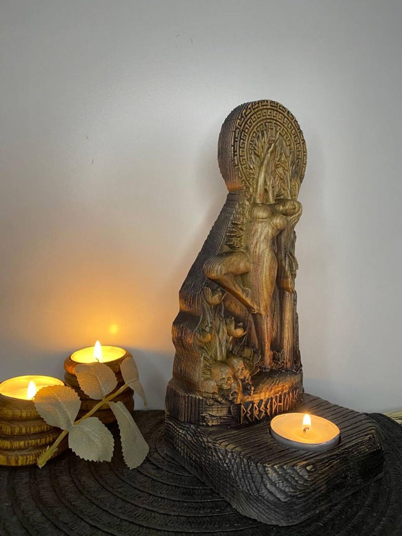 Ash Wood Persephone Altar: Goddess of Spring Sculpture - Etsy